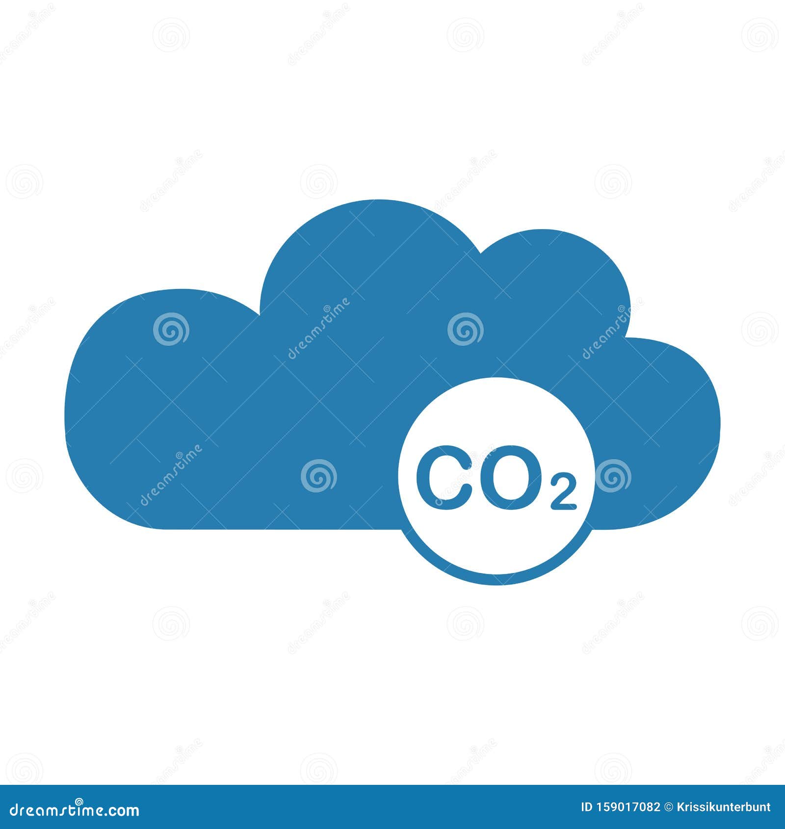 CO2 Blue Cloud Isolated on White Background Stock Vector - Illustration ...