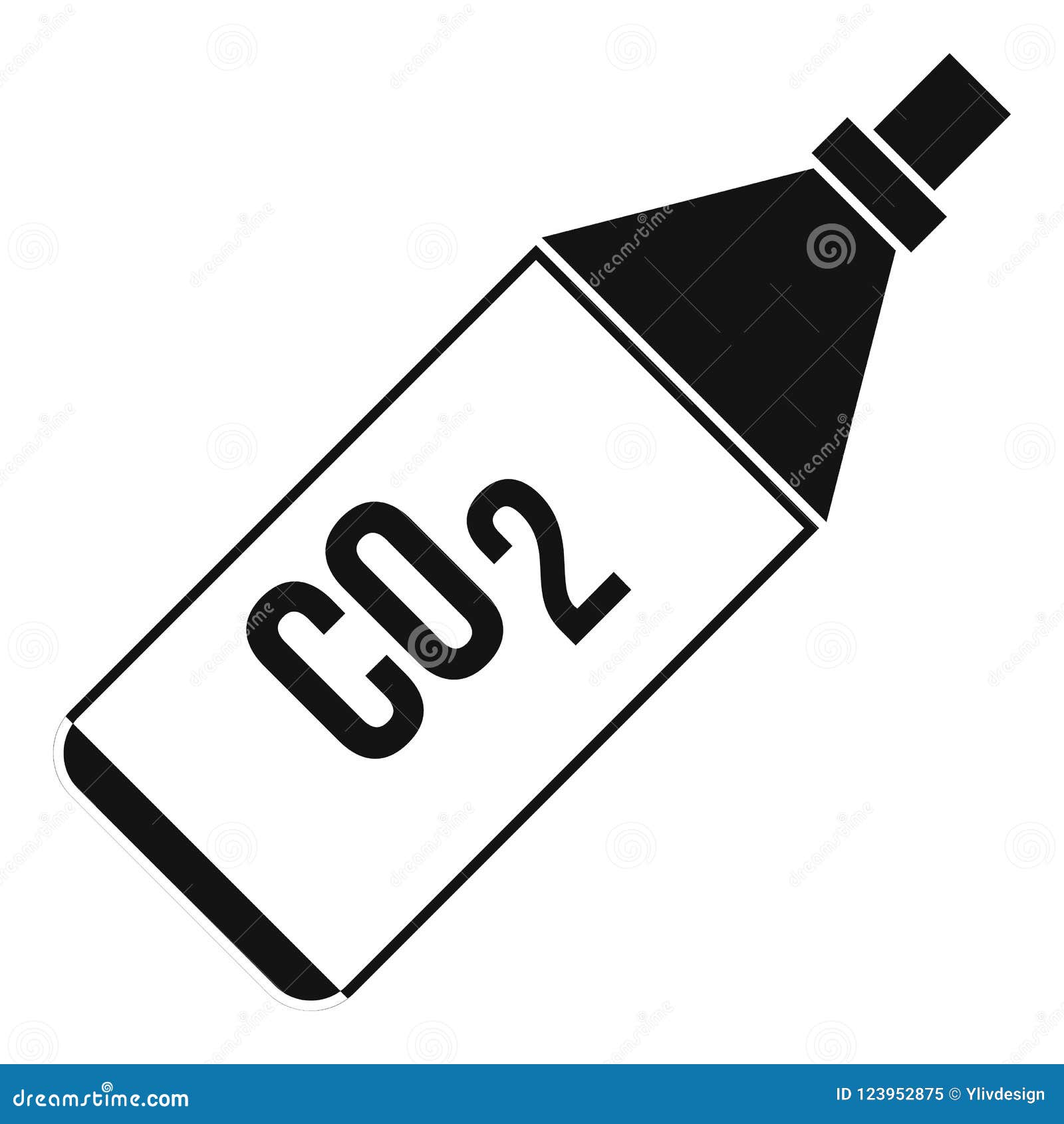CO2 Bottle Icon, Simple Style Stock Illustration - Illustration of ...