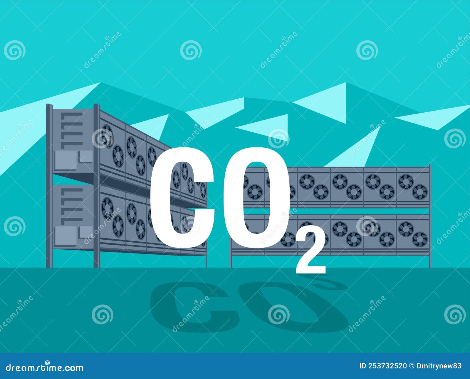 CO2 Capture - Fans, Separating Filter Station Stock Vector ...