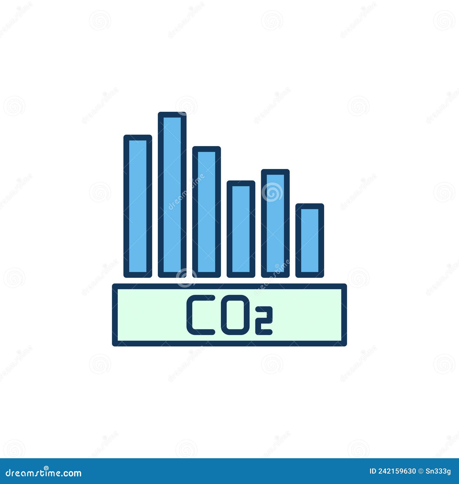 CO2 Carbon Dioxide Bar Chart Vector Concept Creative Icon Stock Vector ...
