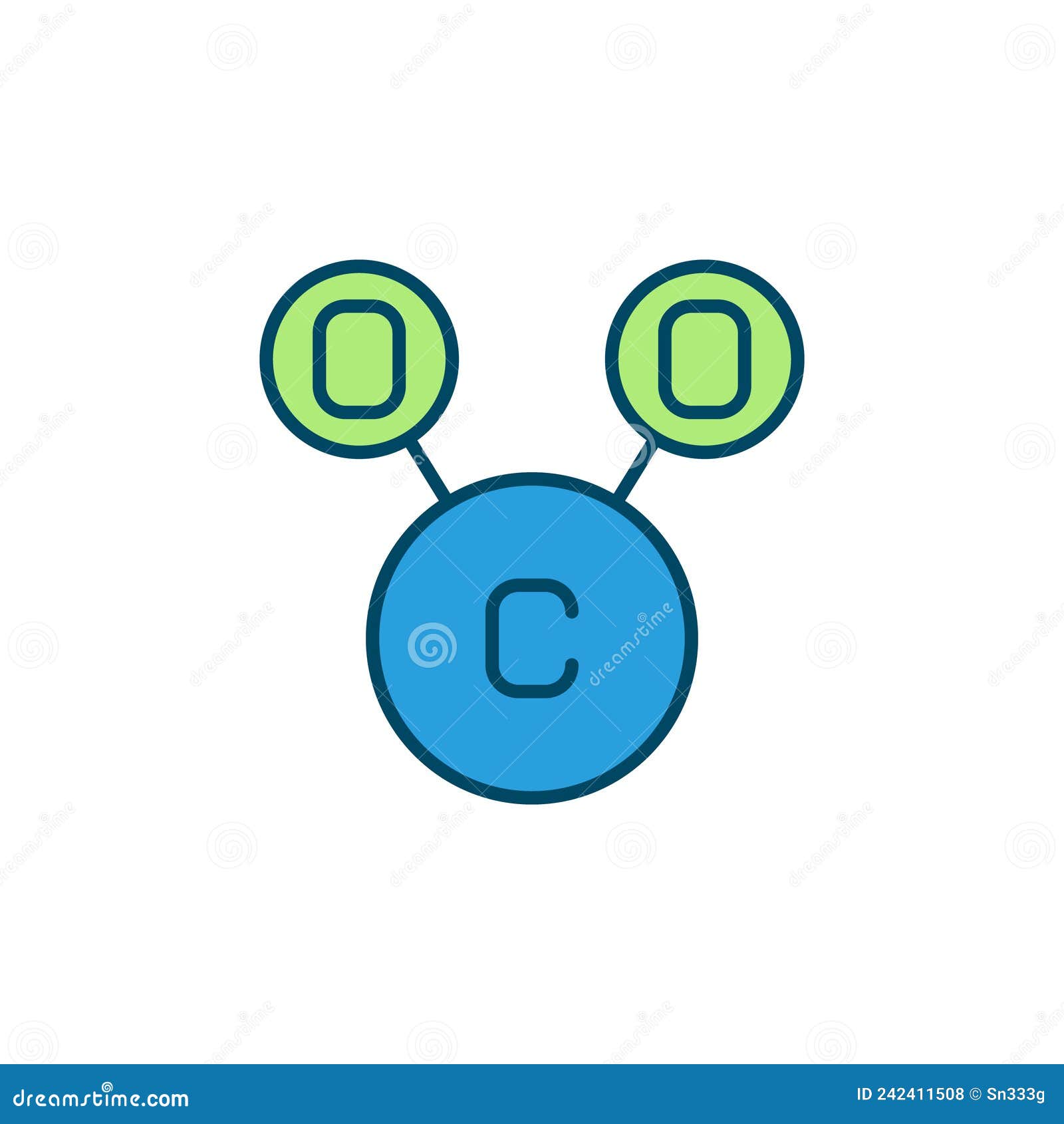 CO2 Carbon Dioxide Chemical Formula Vector Colored Icon Stock Vector ...