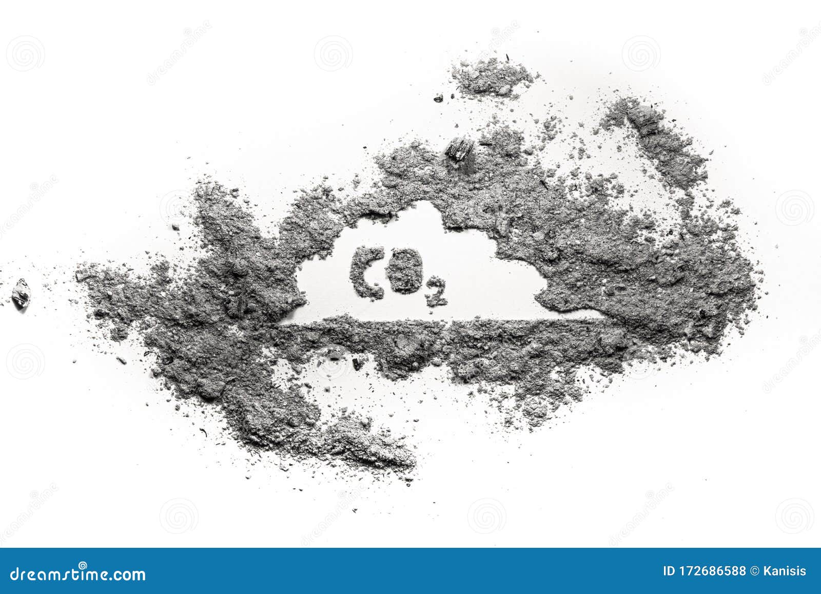 CO2 Or Carbon Dioxide Cloud Smog Drawing Made In Ash, Dust Or Dirt As ...