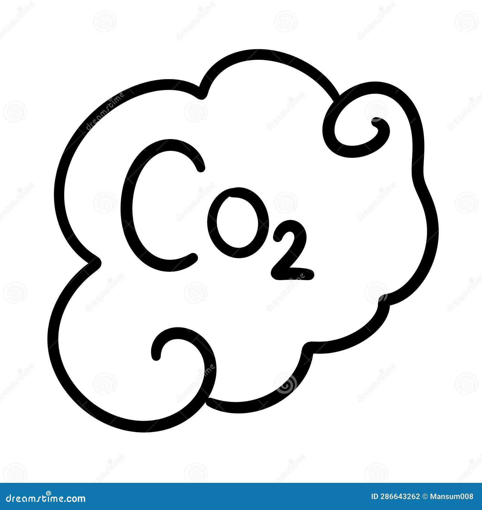 Co 2 Carbon Dioxide Icon in Outline Style Stock Illustration ...