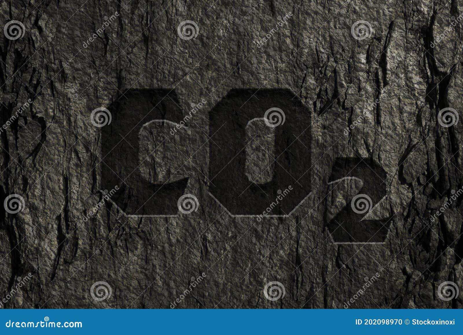 Co2 Carbon Dioxide Text in Dark Wall Background Stock Illustration ...