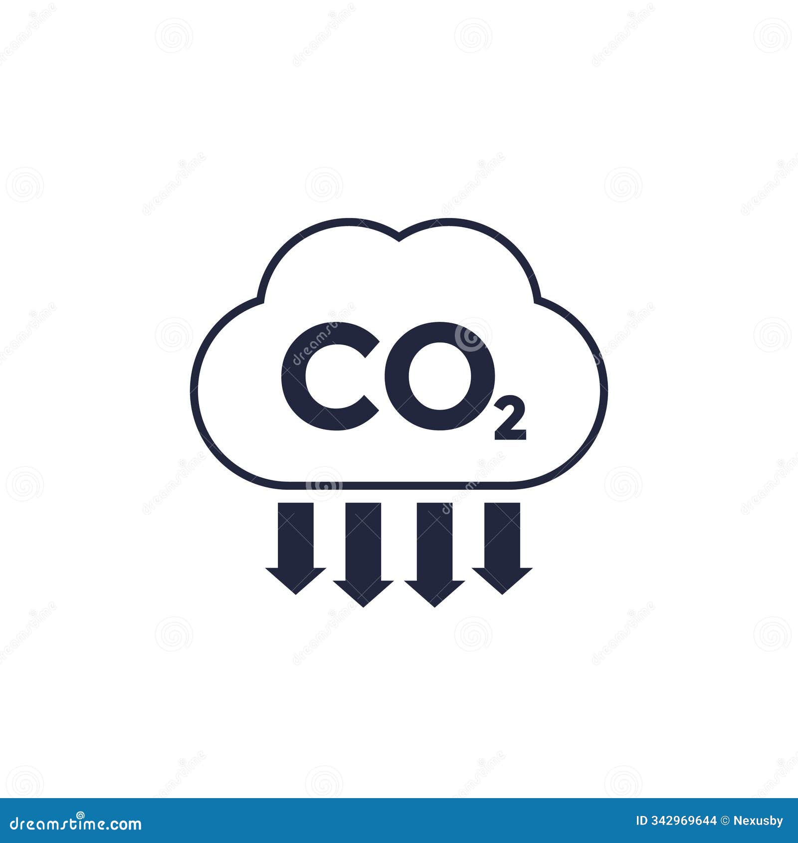 Co2, Carbon Emission Reduction Icon Stock Illustration - Illustration ...
