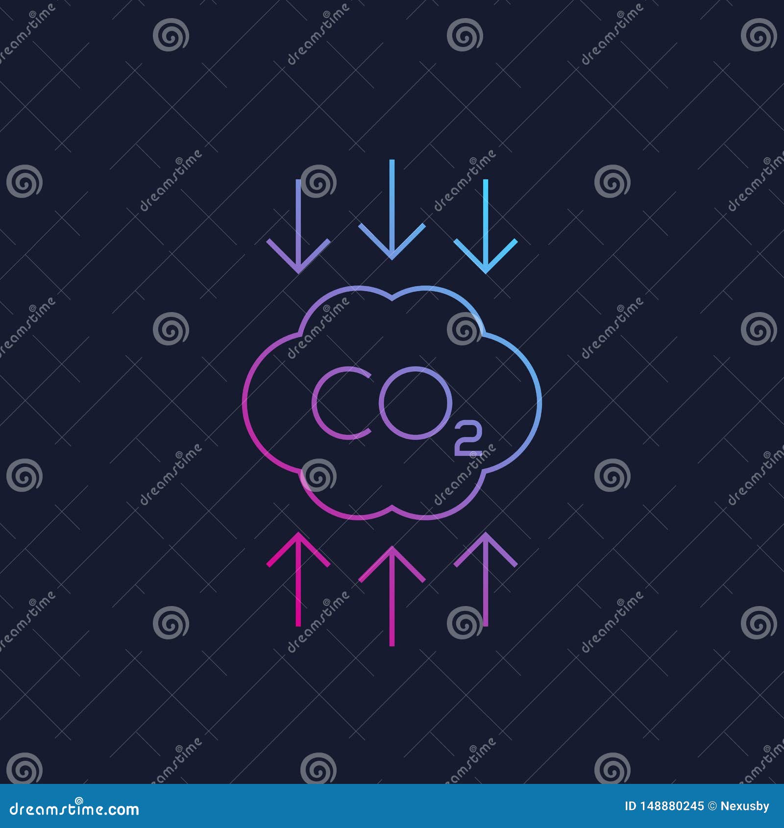Co2, Carbon Emissions Reduction Linear Vector Stock Vector ...