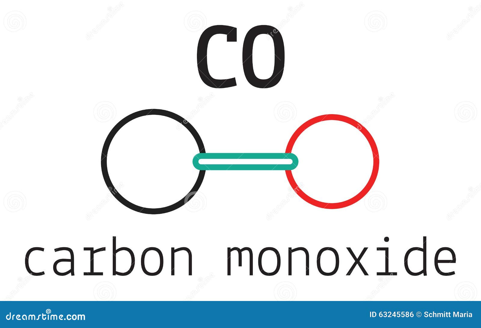 CO Carbon Monoxide Molecule Stock Vector - Illustration of atom ...