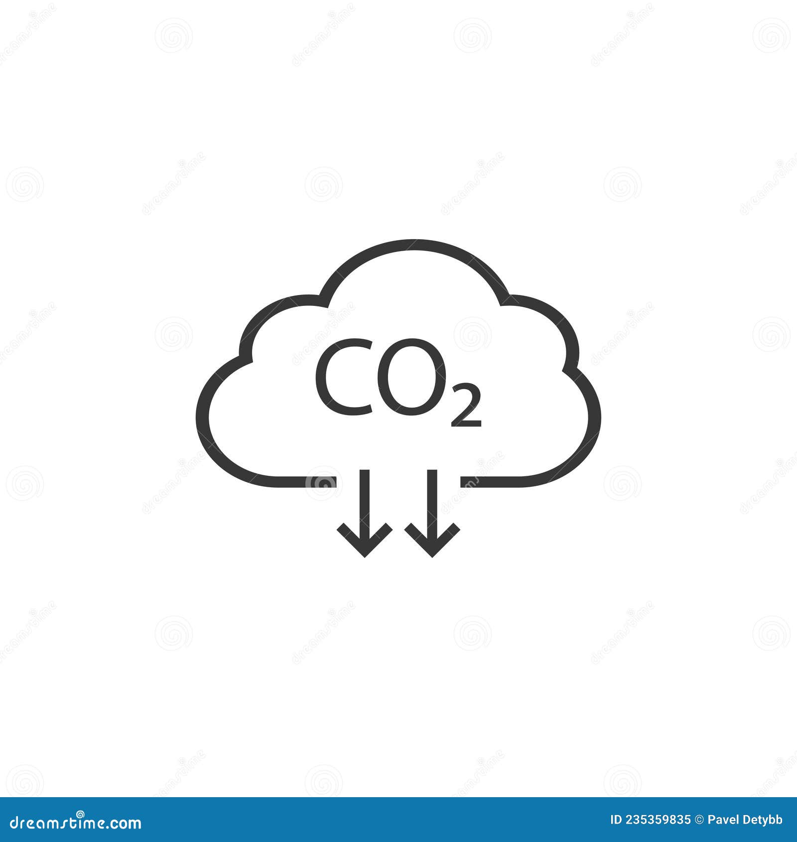 CO2 Cloud Icon. Carbon Emissions Reduction. Vector Illustration, Flat ...