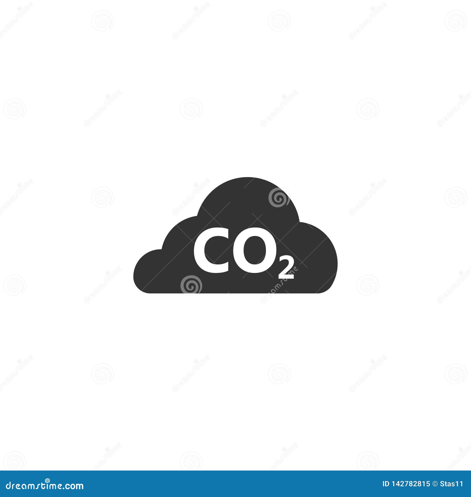 CO2 Cloud Icon in Simple Design. Vector Illustration Stock Vector ...