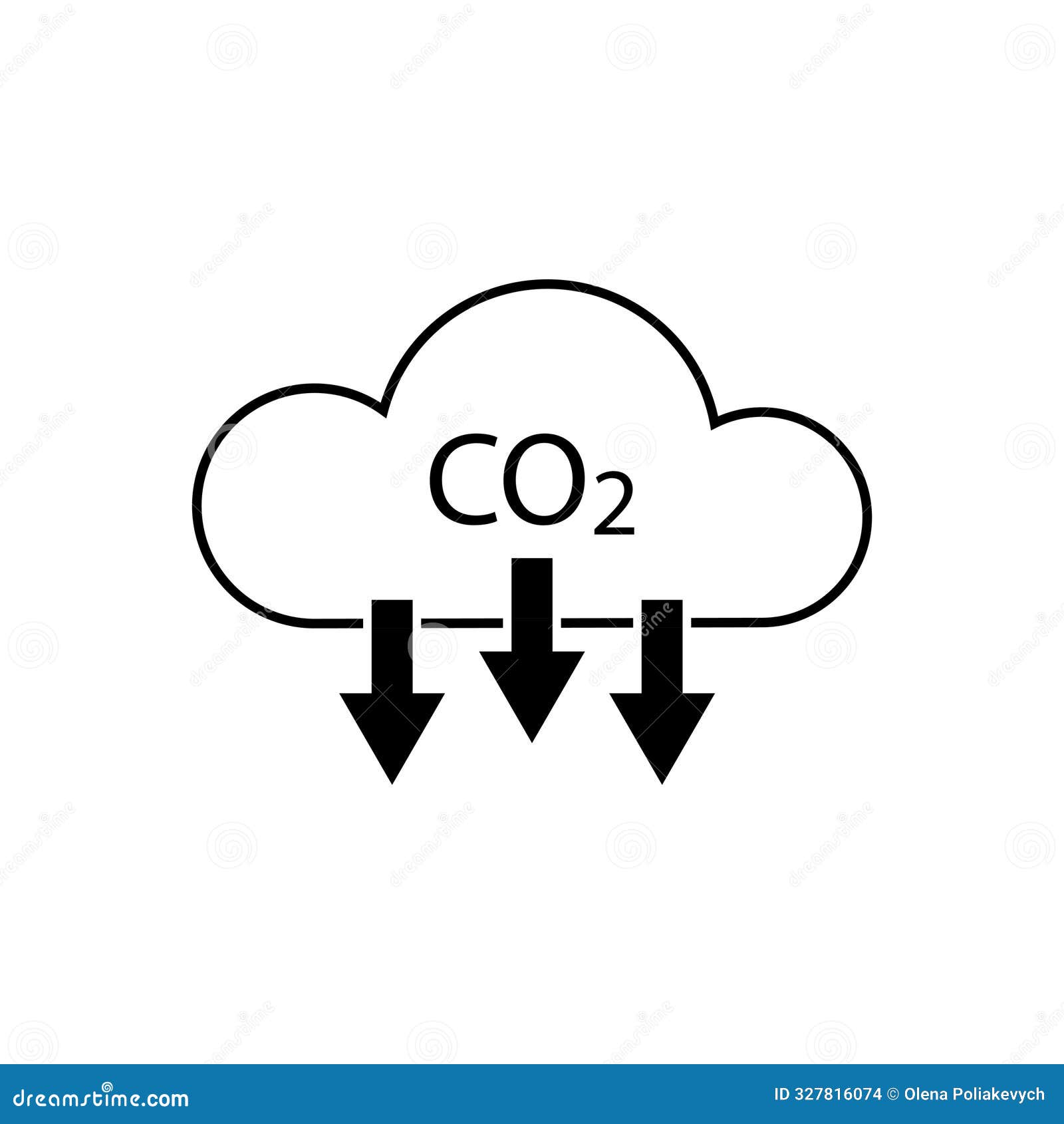 CO2 Cloud Symbol. Carbon Emission Reduction. Vector Illustration ...