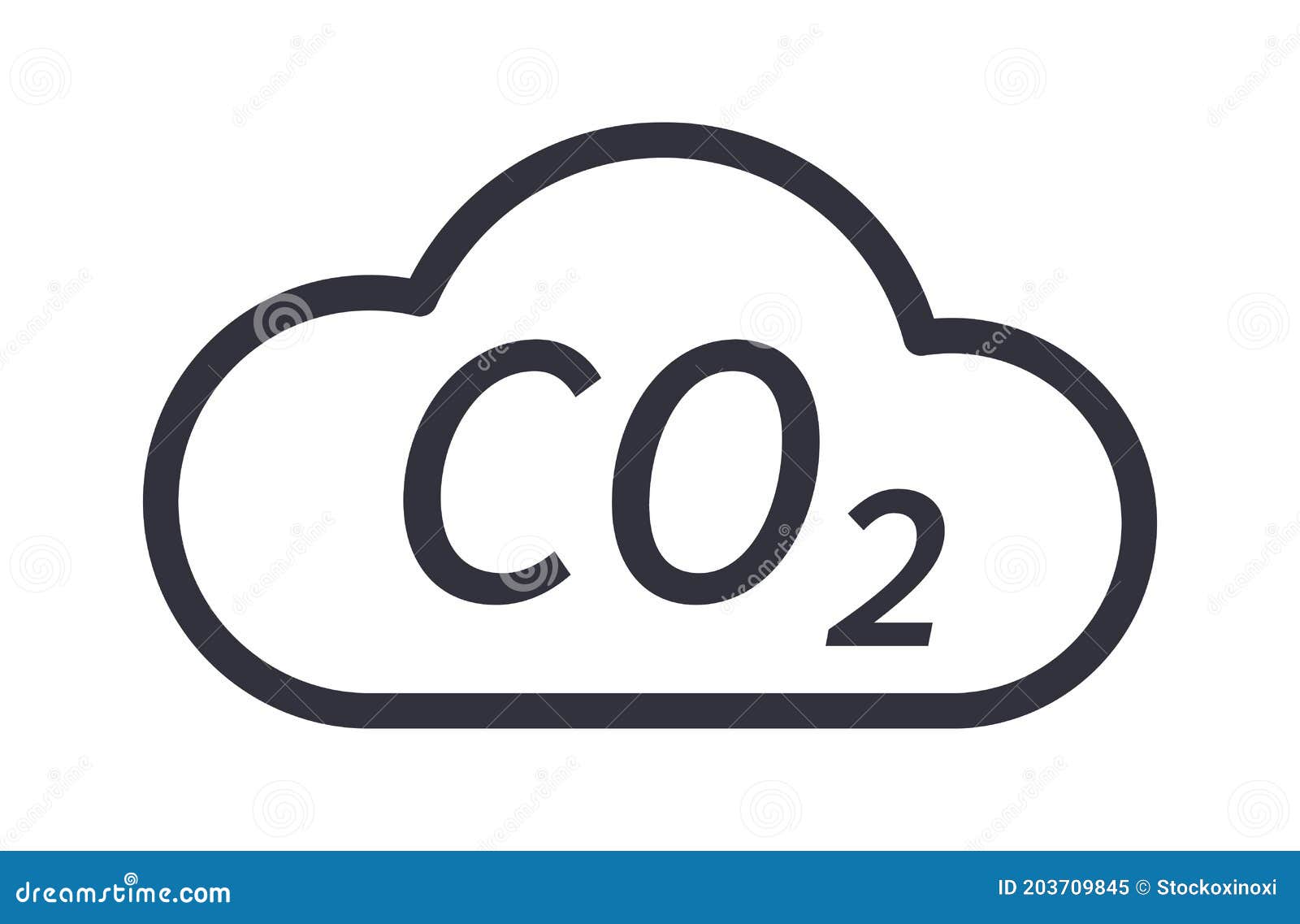 CO2 Cloud Symbol Eco Line Art Icon Stock Vector - Illustration of ...