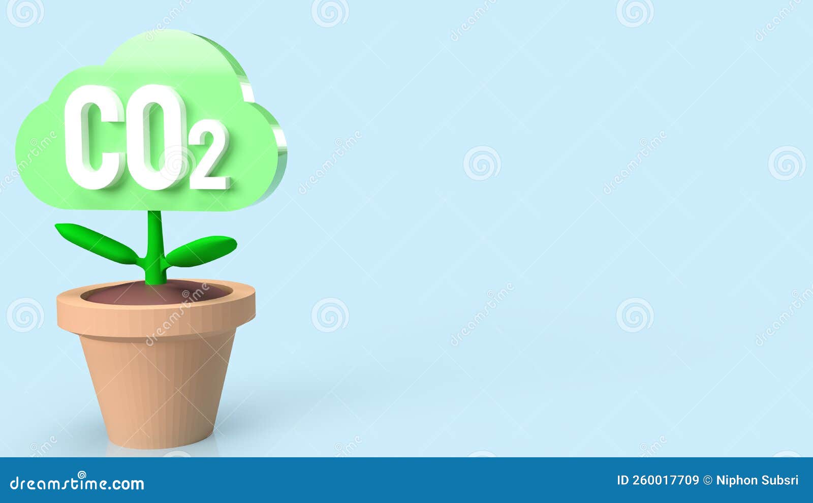The Co2 Cloud Tree for Eco or Ecology Concept 3d Rendering Stock ...