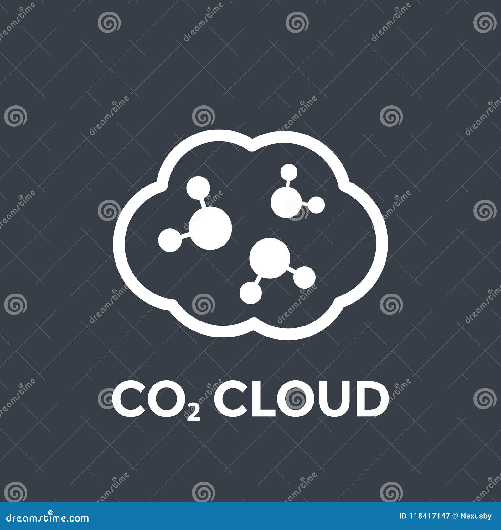 Co2 Cloud Vector Illustration Stock Vector - Illustration of molecule ...
