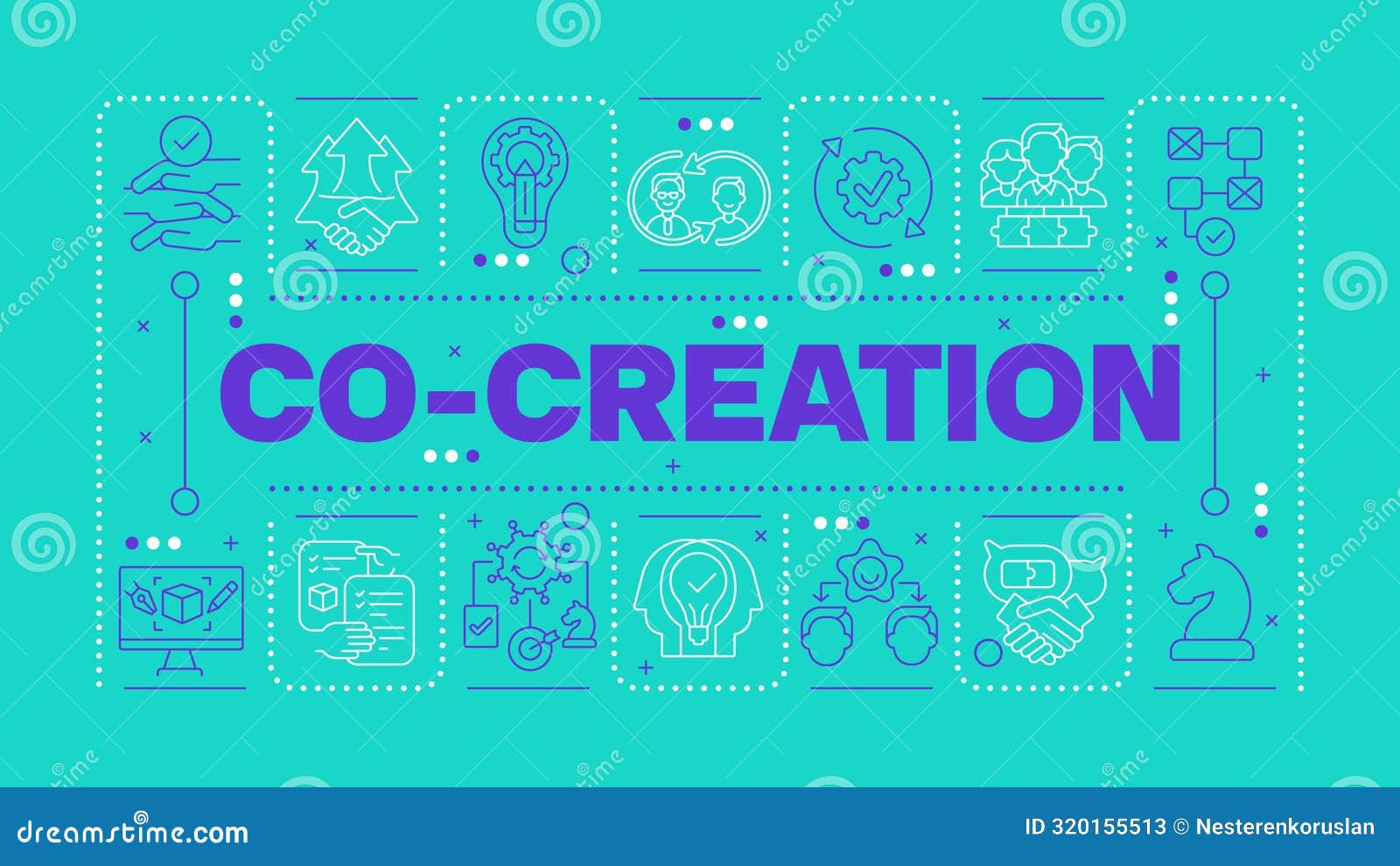 Co-creation Teal Word Concept Stock Vector - Illustration of text ...