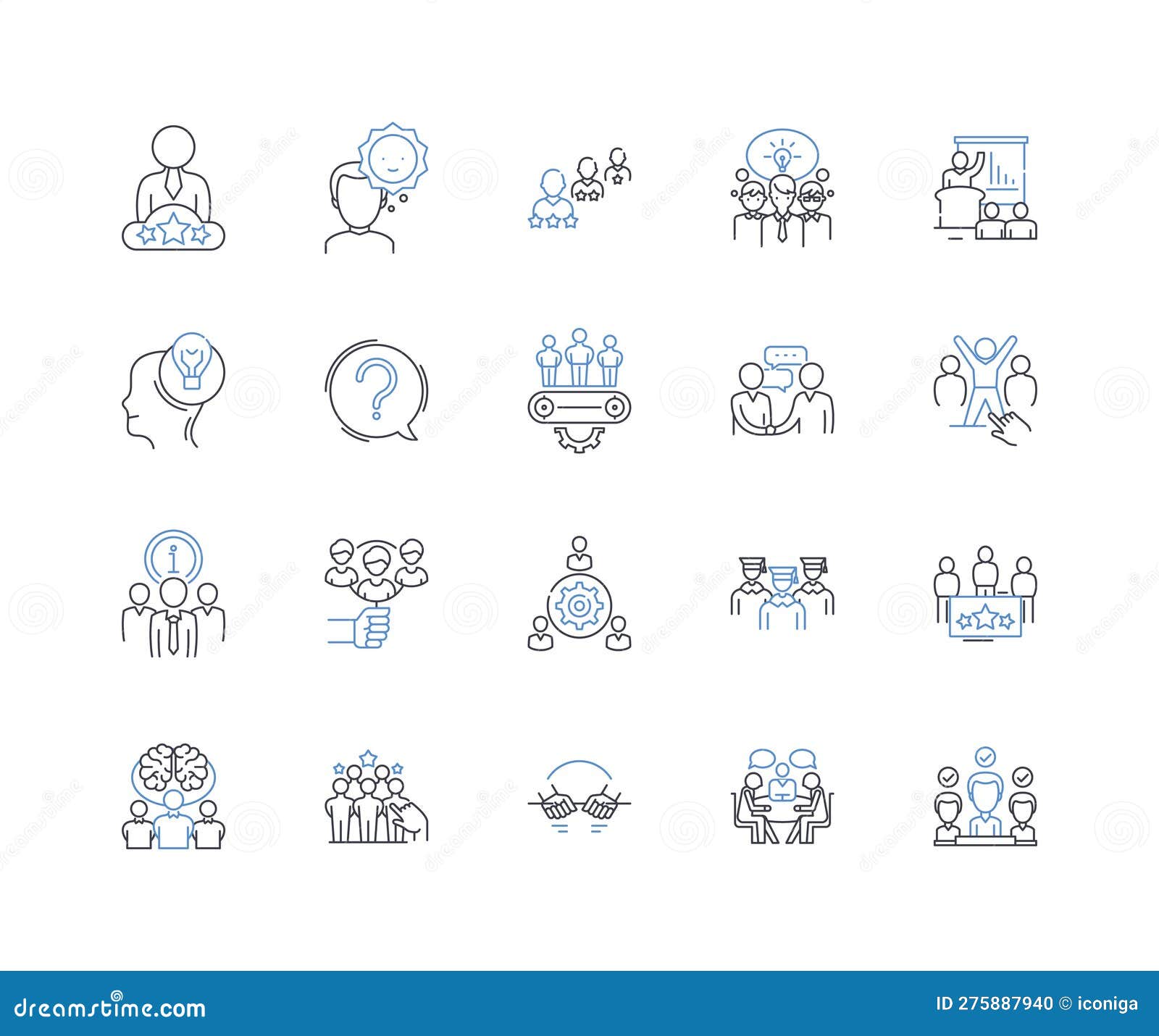 Co-creators Line Icons Collection. Collaboration, Partnership ...