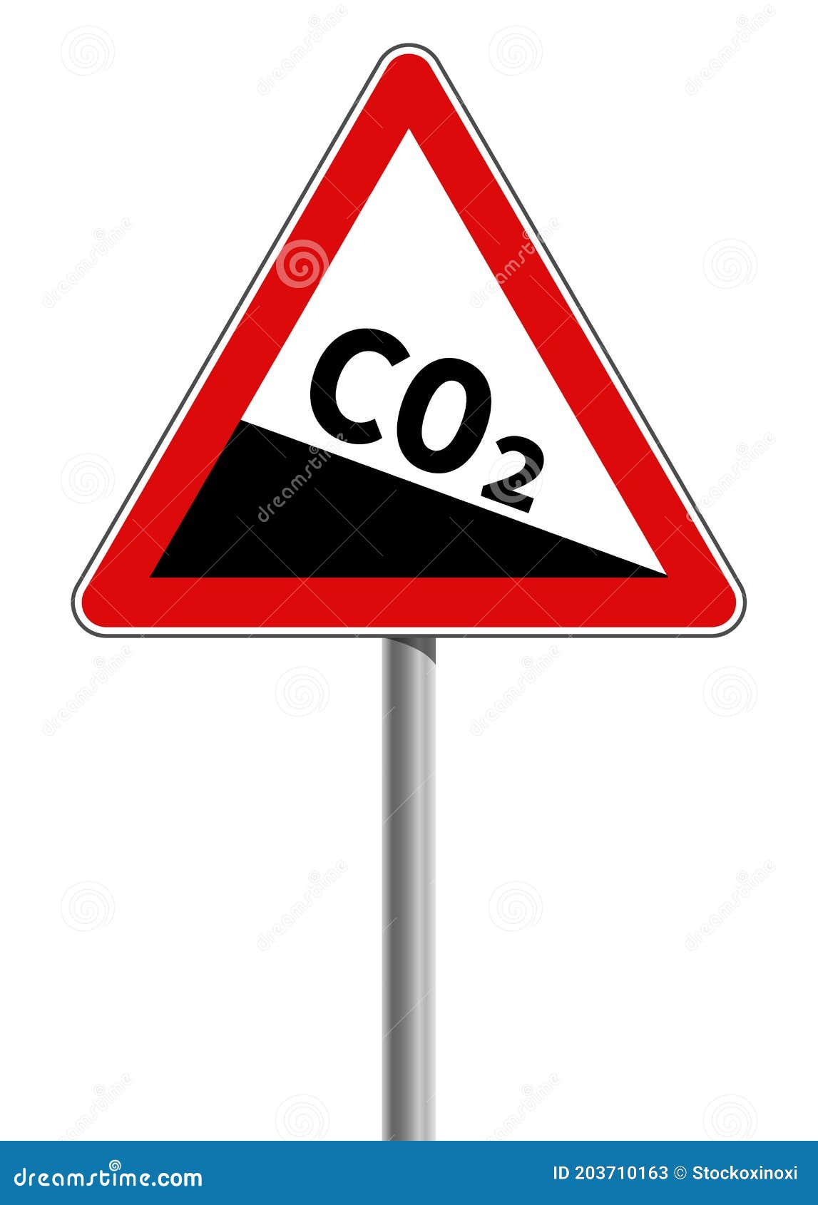 CO2 Emission Reduction Sign Red Triangular Shape Stock Vector ...