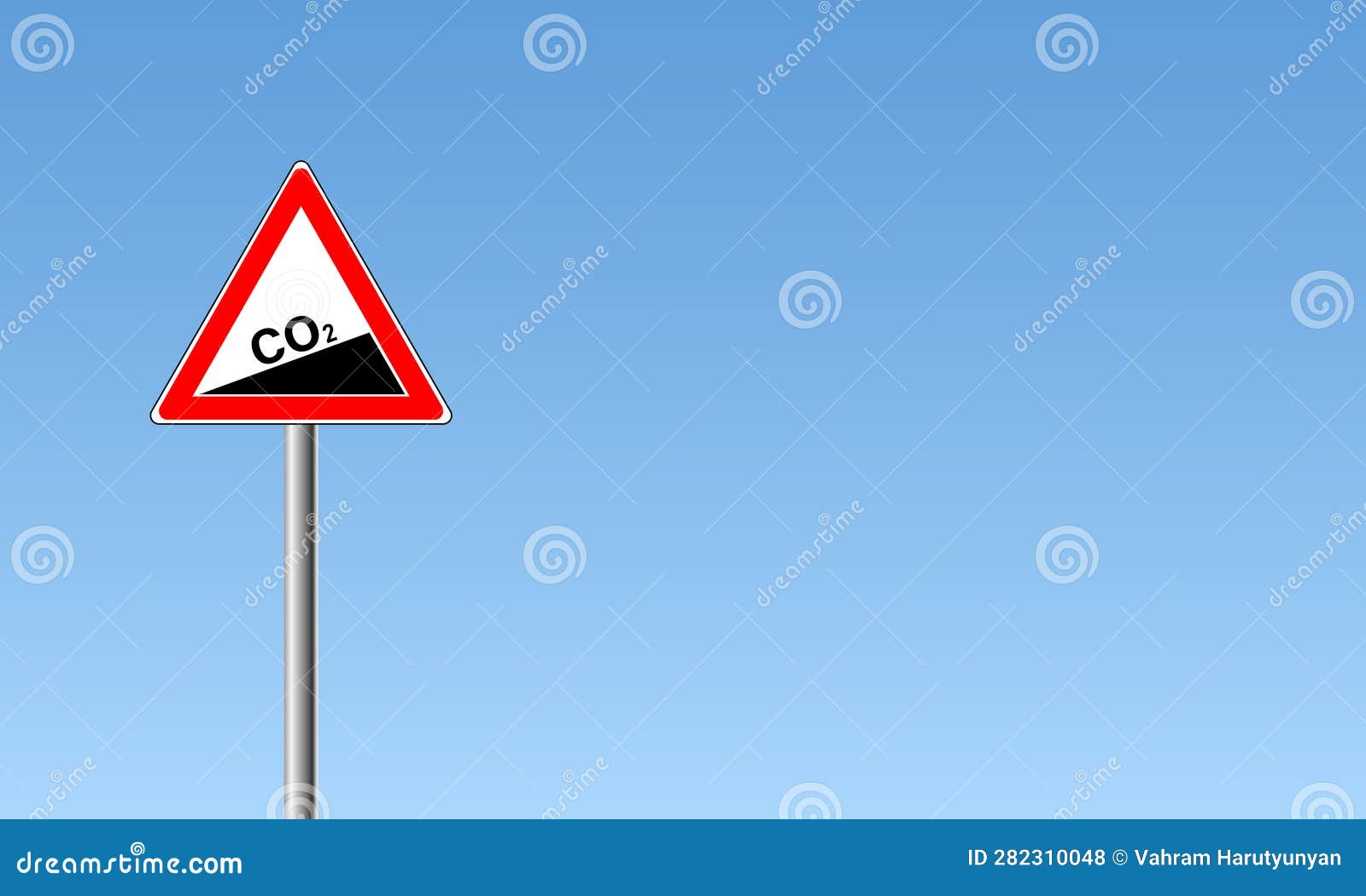 CO2 Emission Rise Sign in Blue Skyes Ilustration. Stock Vector ...