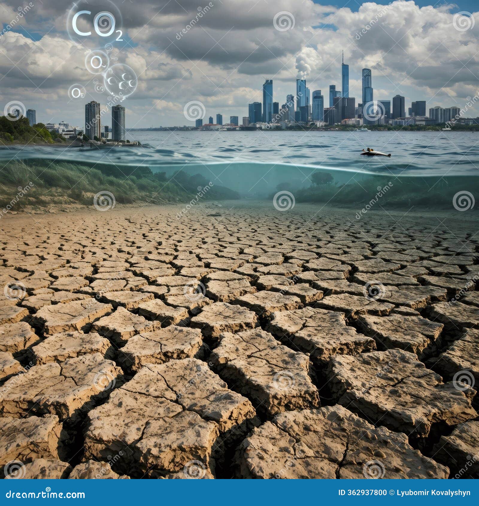 Co2 Emissions Causing Drought and Climate Change in Urban Areas Stock ...