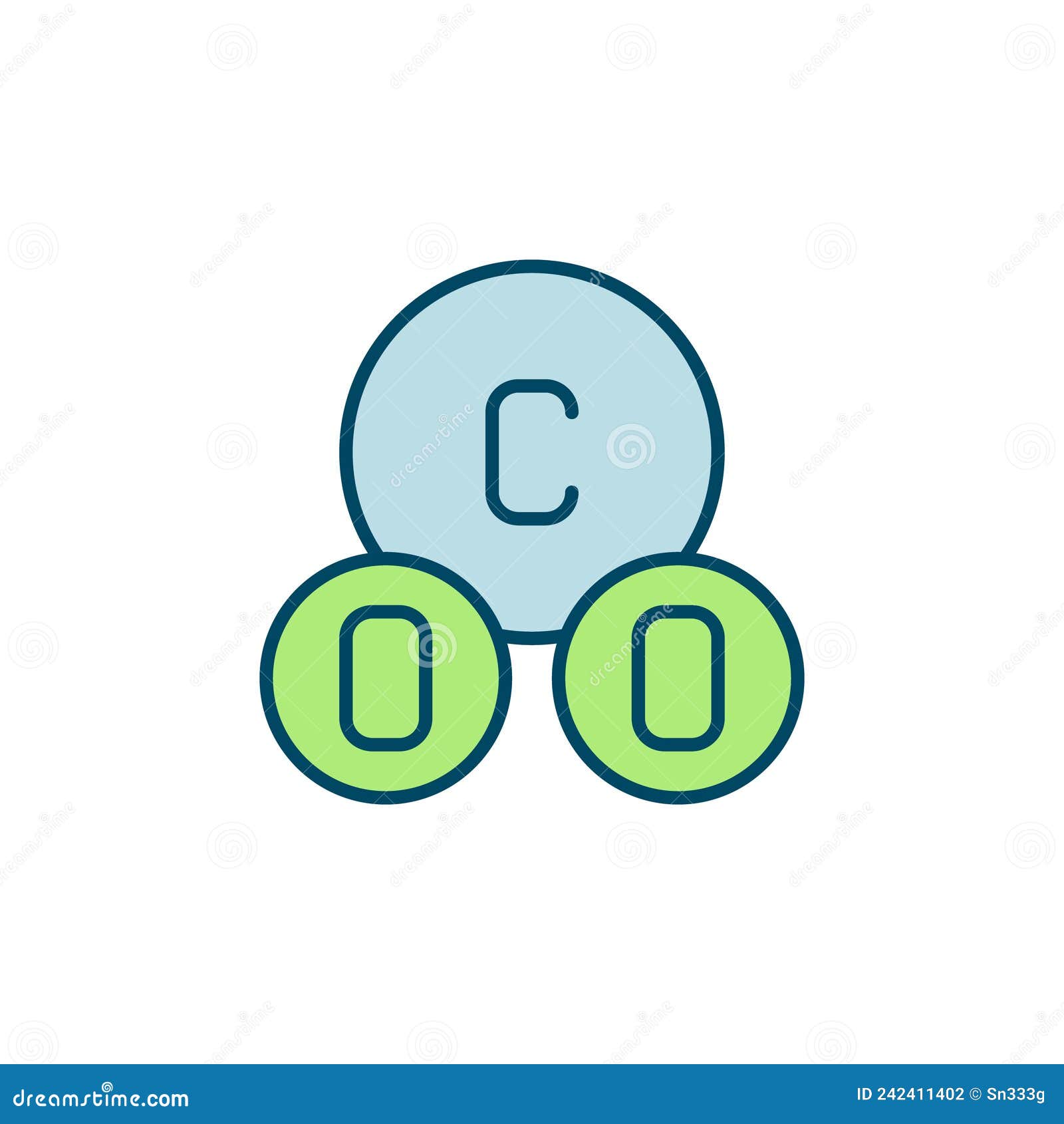 CO2 Formula Vector Carbon Dioxide Molecule Colored Icon Stock Vector ...