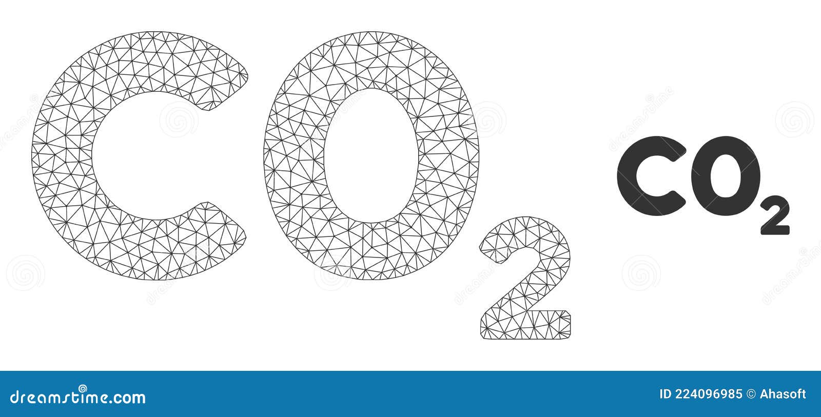 CO2 Formula Vector Mesh 2D Model Stock Vector - Illustration of vector ...