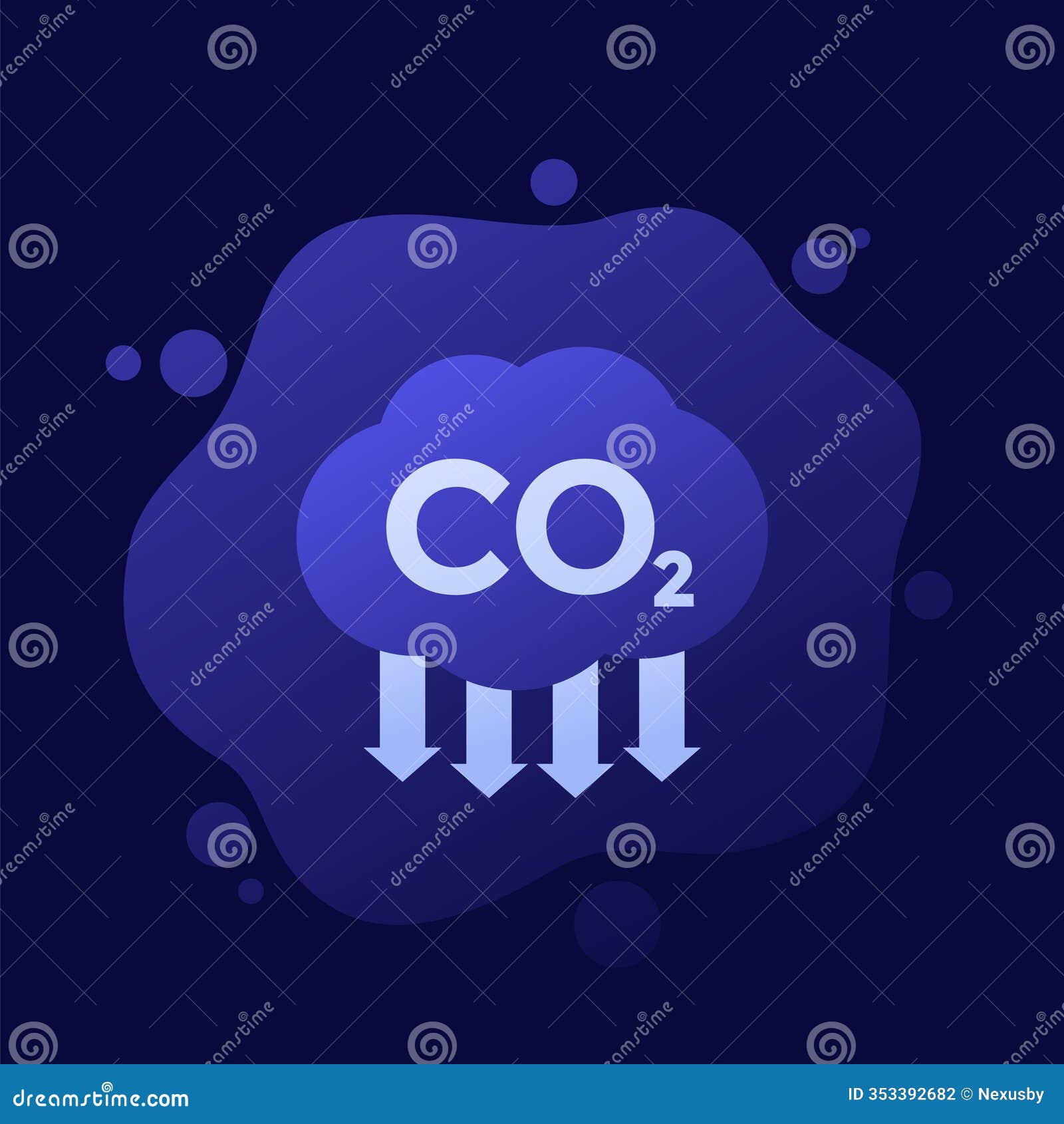 Co2 Gas, Carbon Dioxide Emissions Reduction Icon Stock Illustration ...