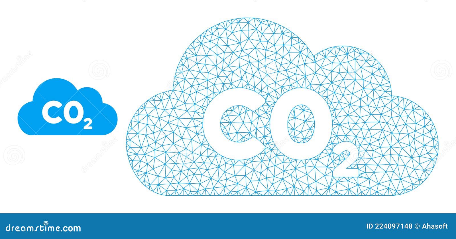 CO2 Gas Cloud Vector Mesh 2D Model Stock Vector - Illustration of ...