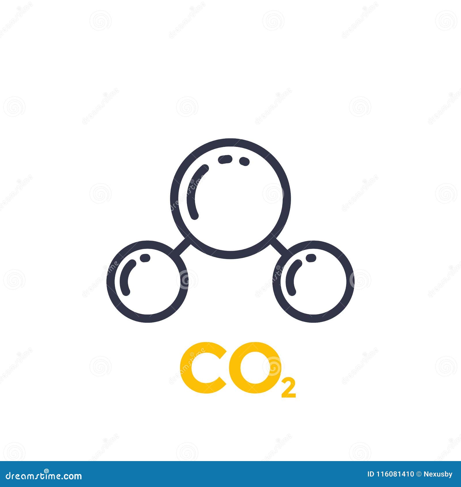 Co2-het Pictogram Van De Moleculelijn Vector Illustratie - Illustration ...