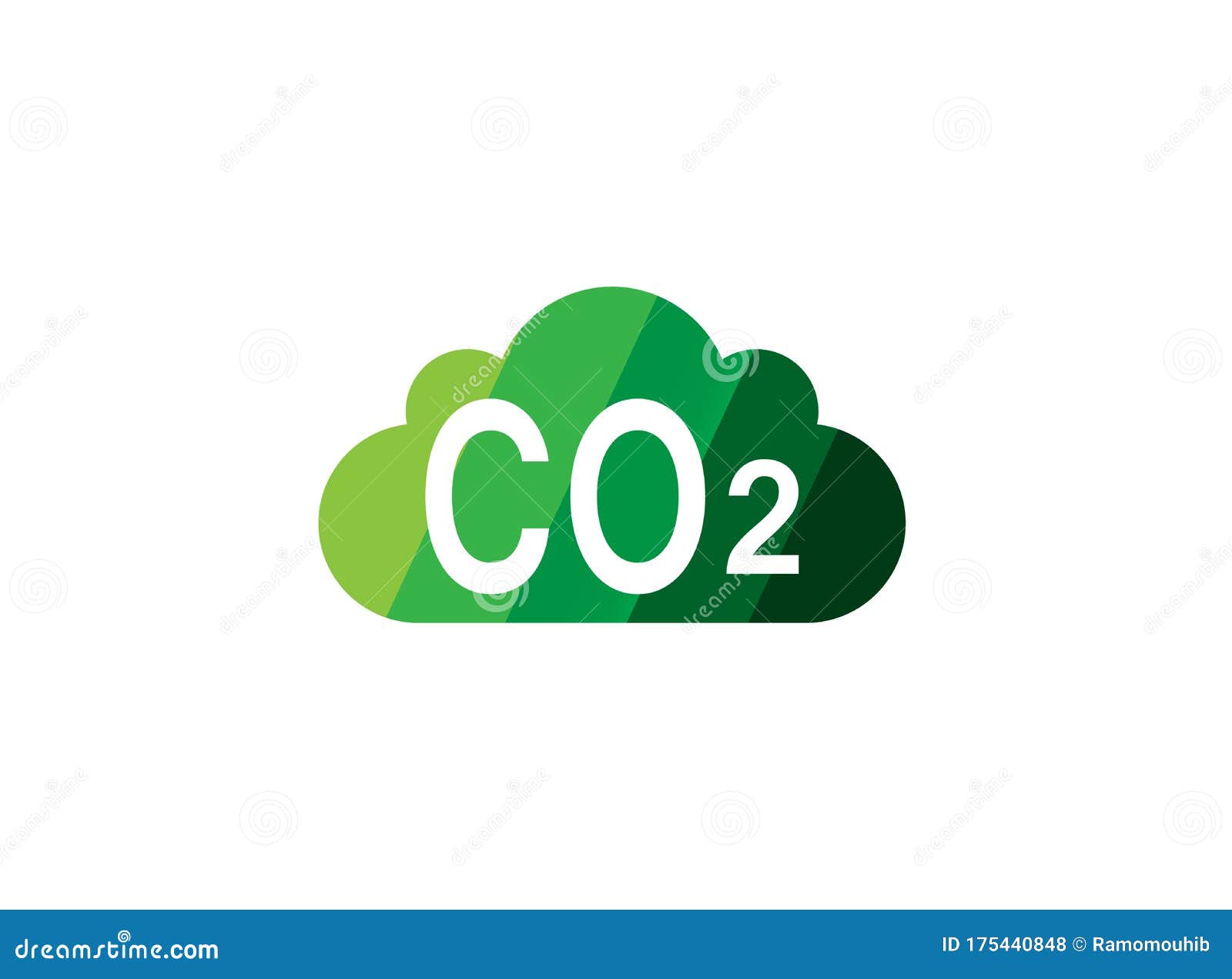 Co2 Icon in a Green Cloud Shape for Logo Design Illustration on White ...