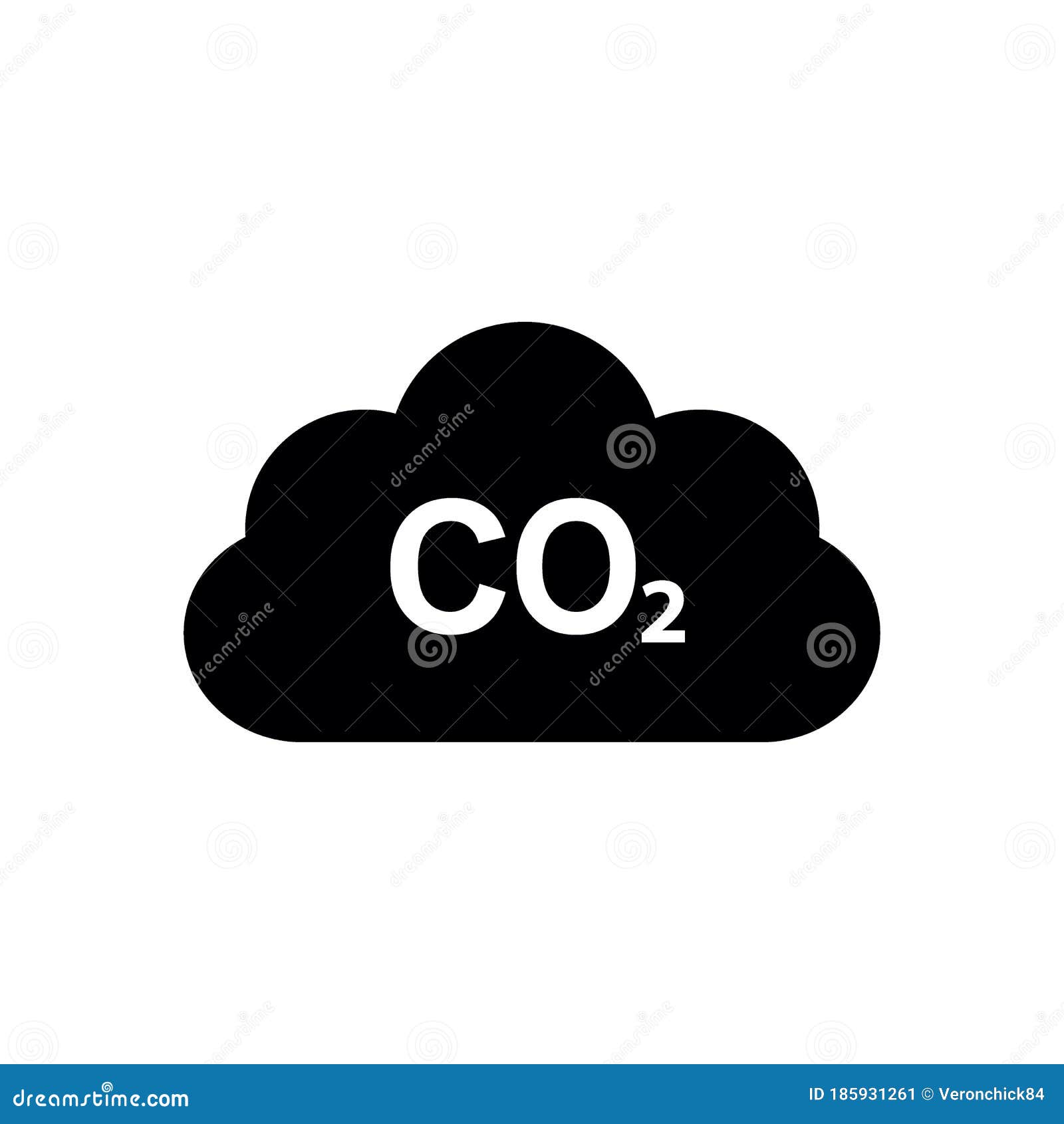 CO2 Icon Vector Black. Carbon Dioxide Emissions Stock Vector ...