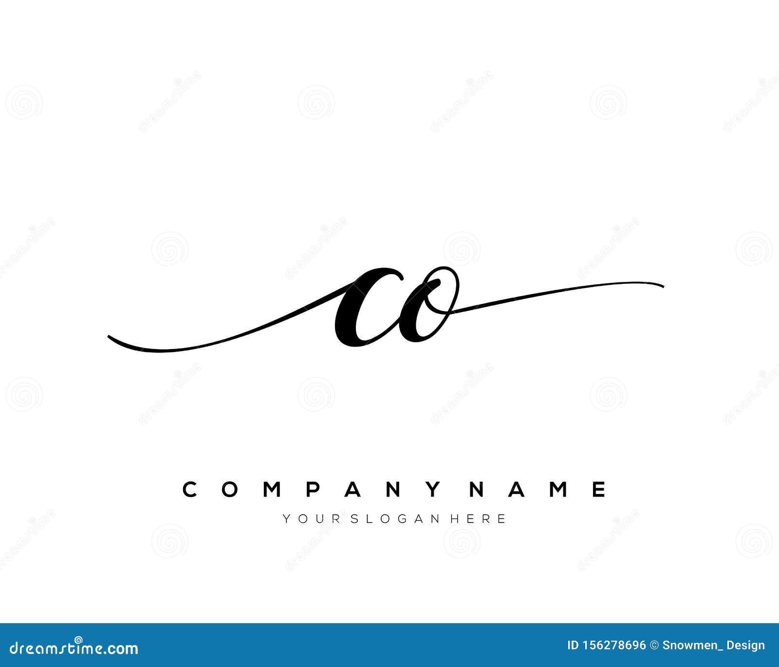 CO Initial Handwriting Logo Template Vector. Stock Vector ...