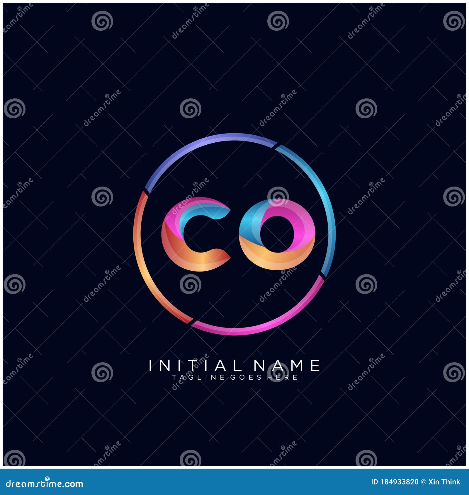 CO Letter Logo Icon Design Template Elements Stock Vector ...