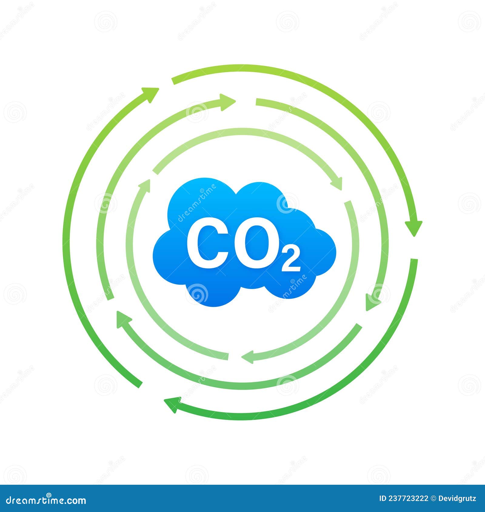 CO2 Logo in Flat Style Isolated on Empty Background. Flat Icon on White Backdrop. Vector Logo ...
