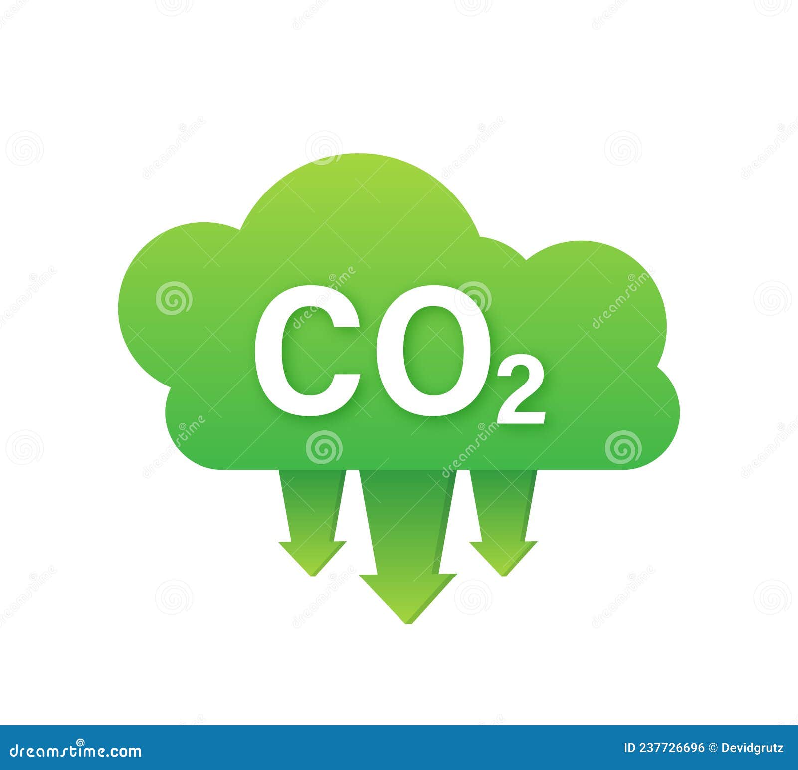 CO2 Logo in Flat Style Isolated on Empty Background. Flat Icon on White Backdrop. Vector Logo ...