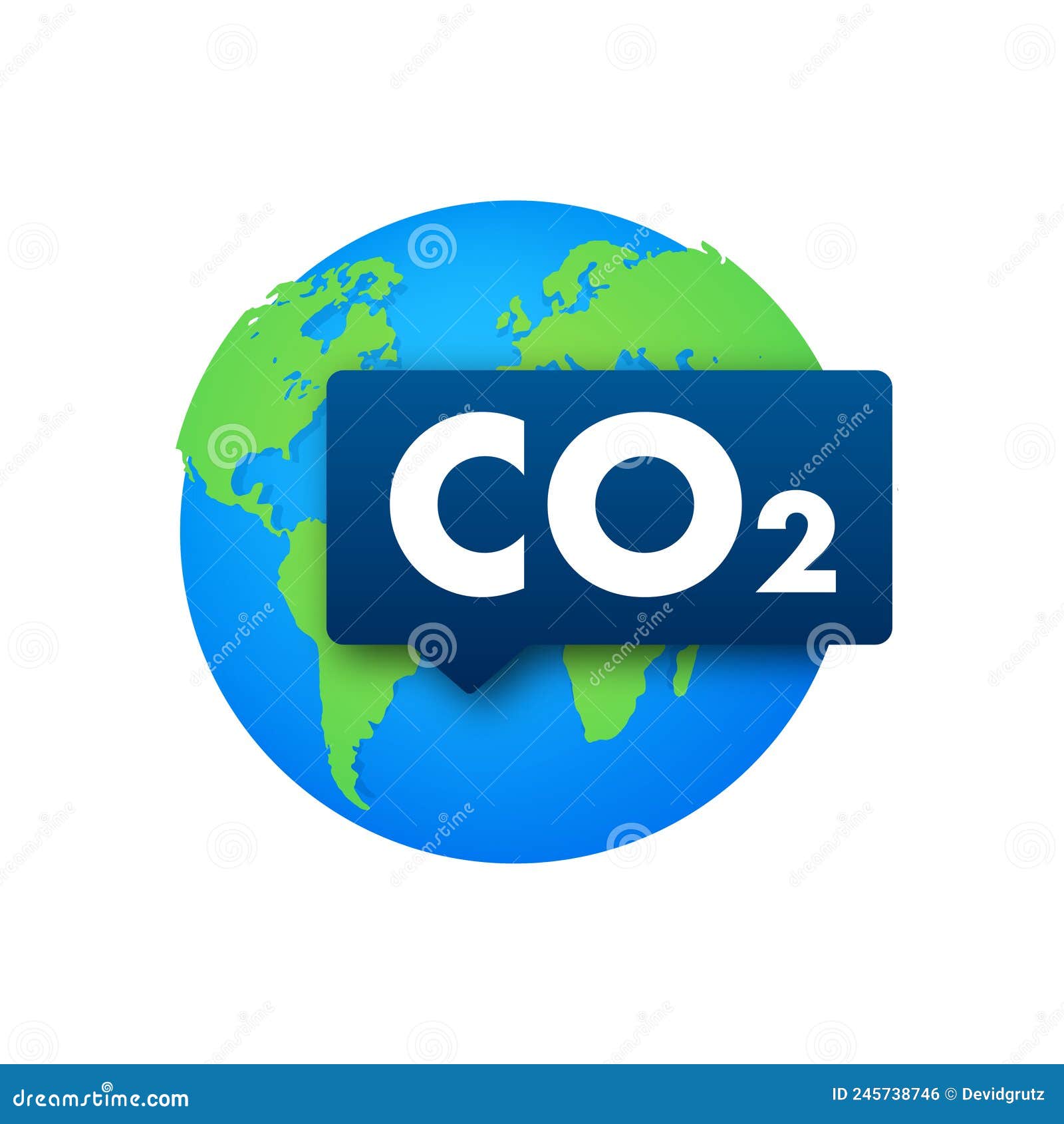 CO2 Logo in Flat Style Isolated on Empty Background. Flat Icon on White ...