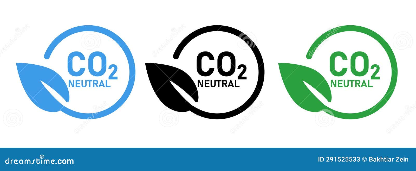 CO2 Neutral Carbon Dioxide Symbol Label Leaf Circle Tag Stamp Stock ...