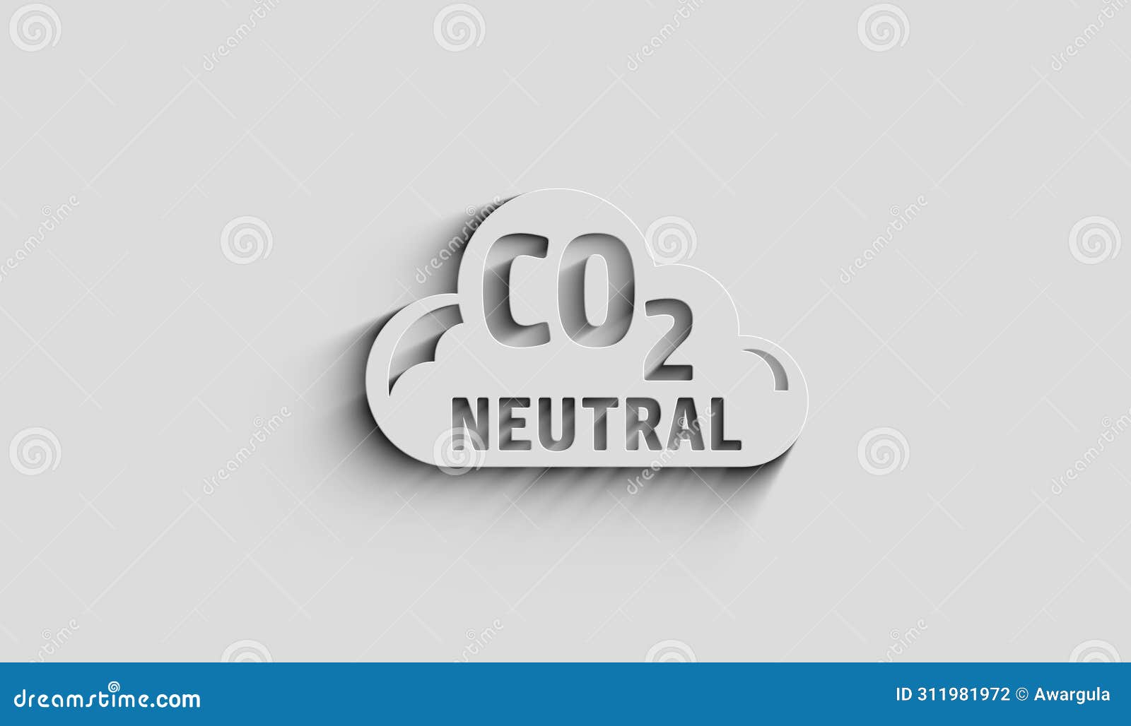 CO2 Neutral Zero Emission Decarbonize Symbol 3d with Shadow Stock ...