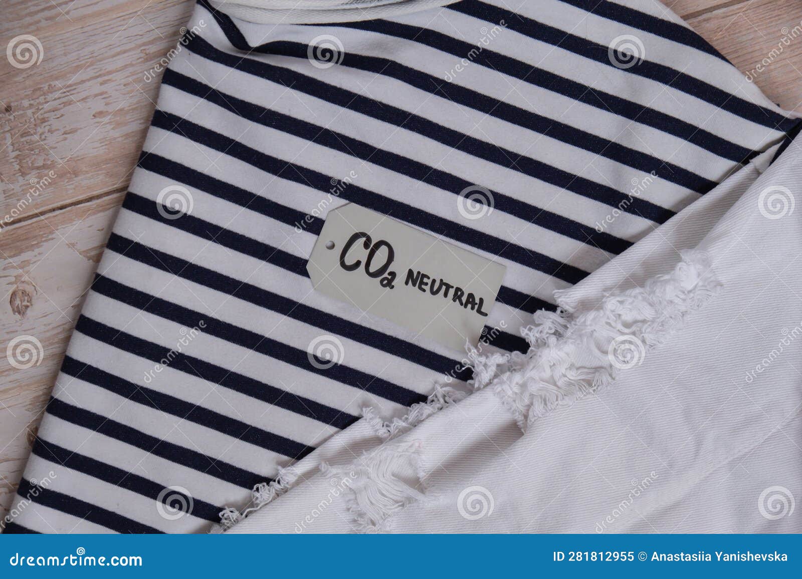 CO2 Neutral Emission Text Note on Stack of Clothes. Ecology Nature ...