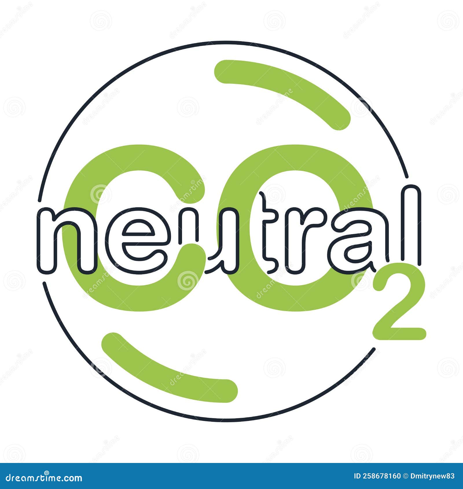 CO2 Neutral Green - Ddecarbonization Stock Vector - Illustration of ...
