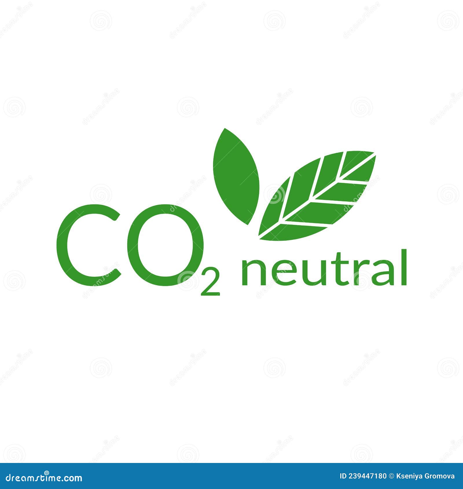 CO2 neutral stamp, label stock vector. Illustration of zero - 239447180