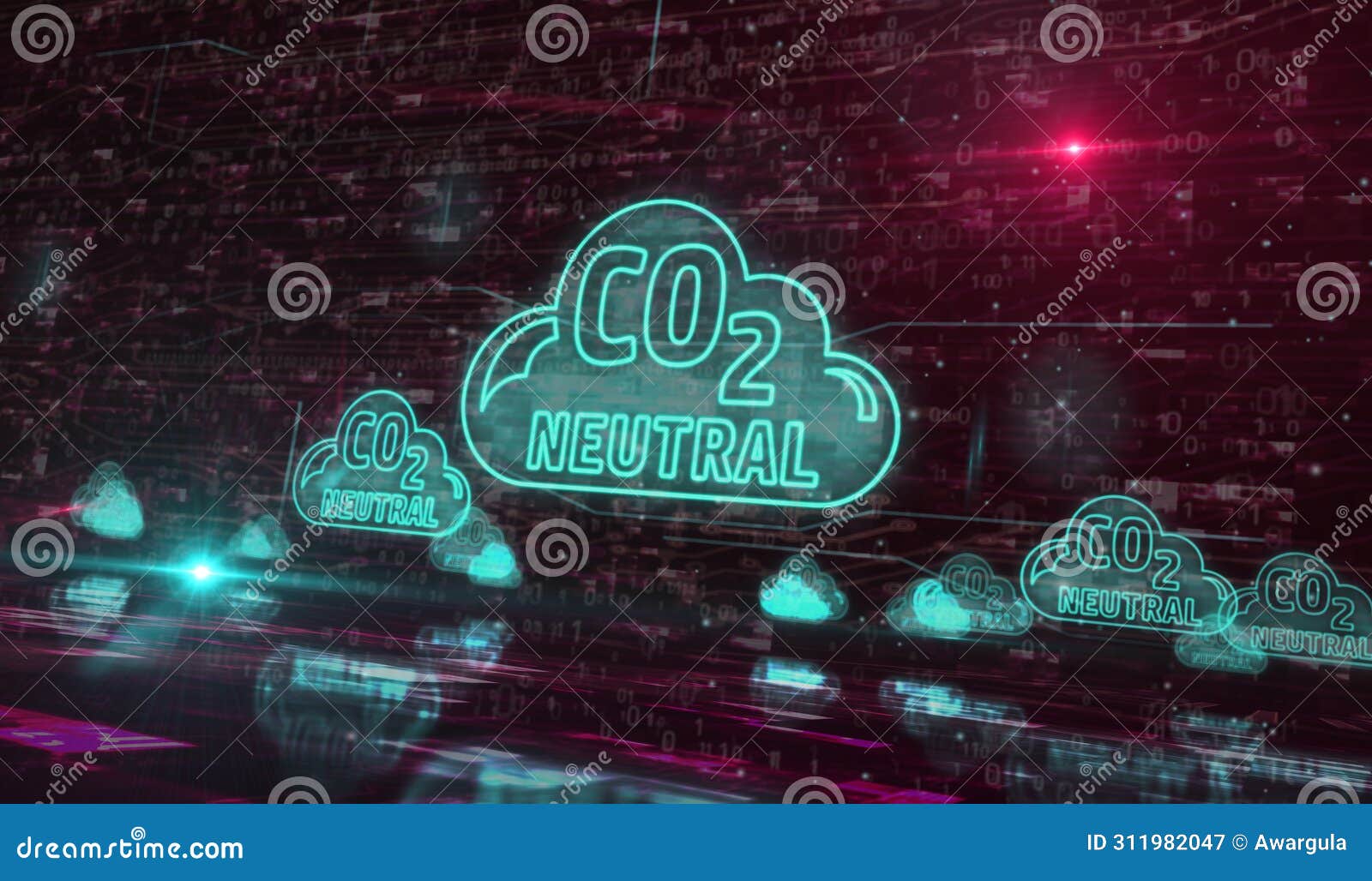 CO2 Neutral Zero Emission Decarbonize Symbol Digital Concept 3d ...