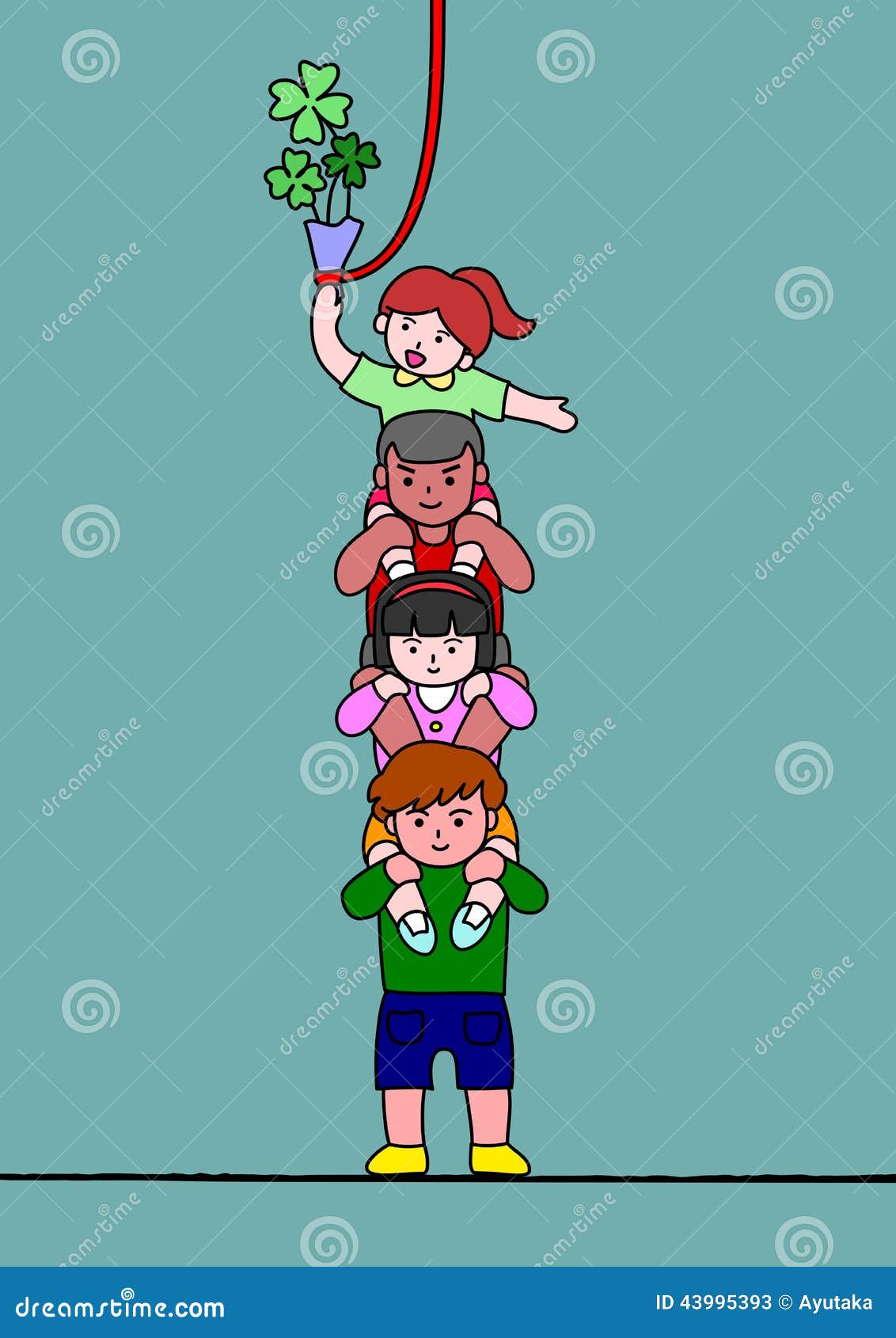 Co-operation,children stock illustration. Illustration of happy - 43995393