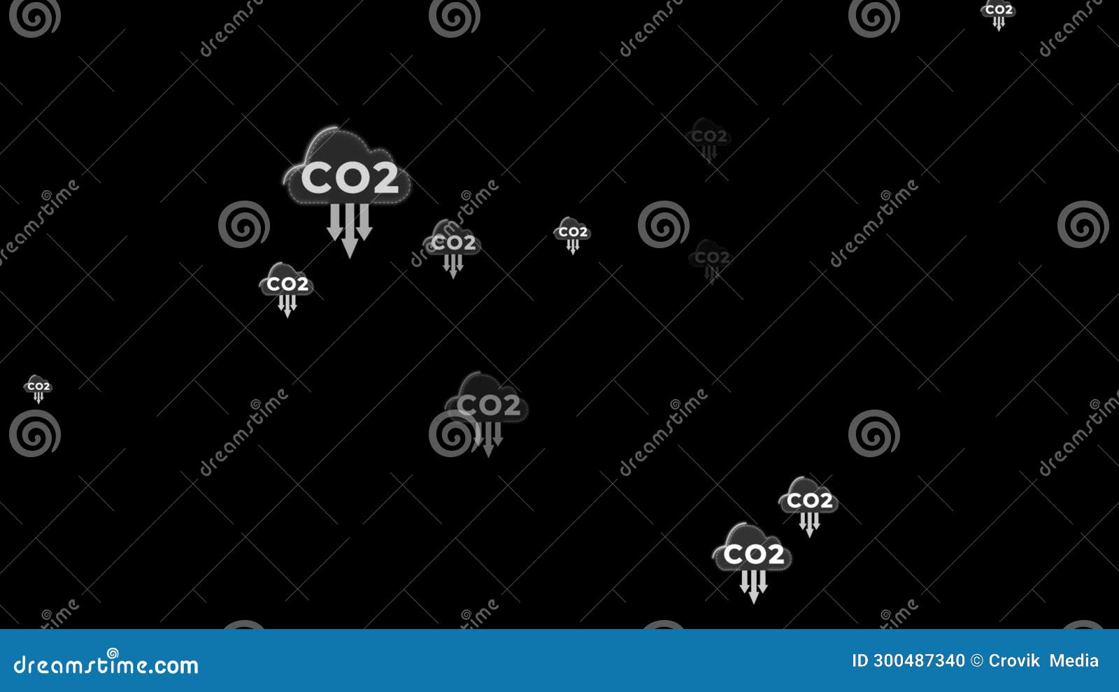 CO2 Particles on Black Background with Arrows for Reduction Carbon ...