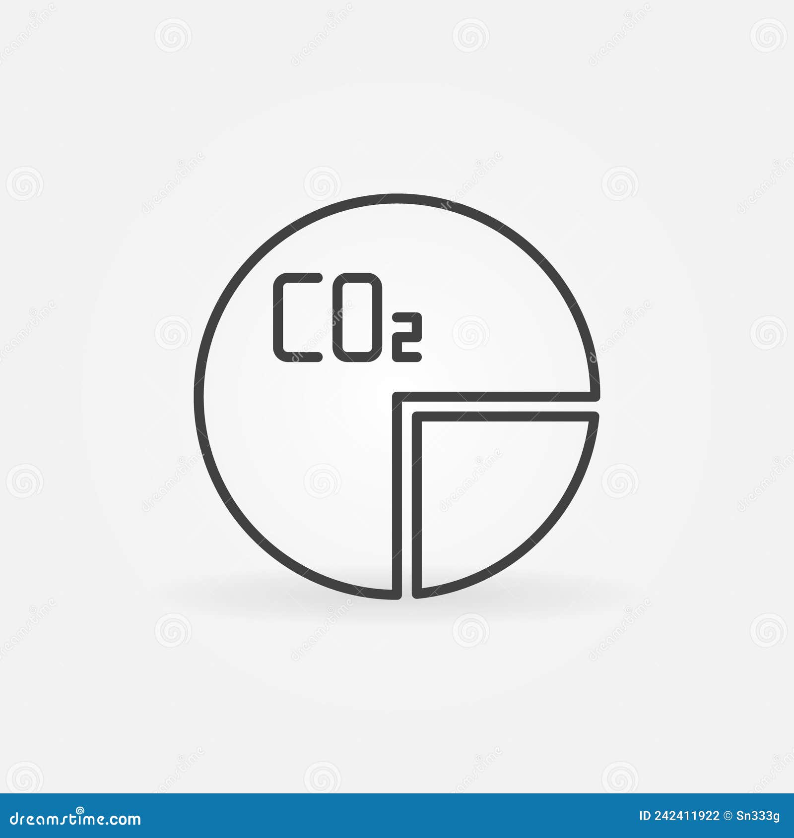 CO2 Pie Chart Line Icon - Vector Carbon Dioxide Symbol Stock Vector ...