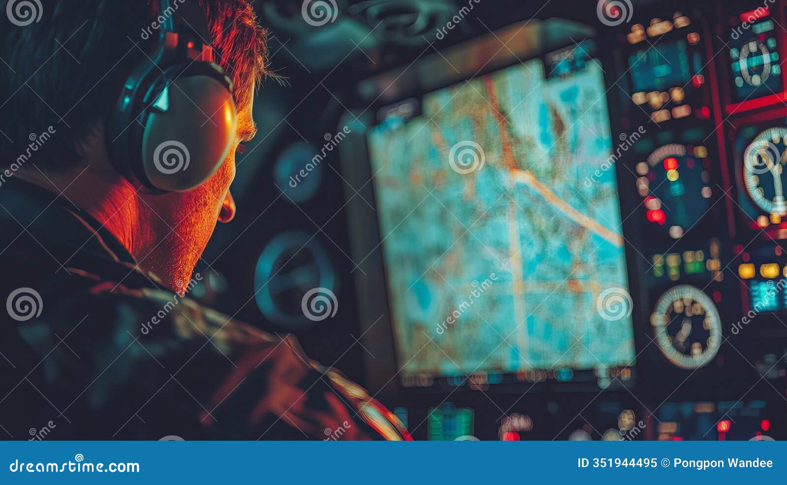 Co-pilot Observing Flight Path on Digital Map in Cockpit Environment ...