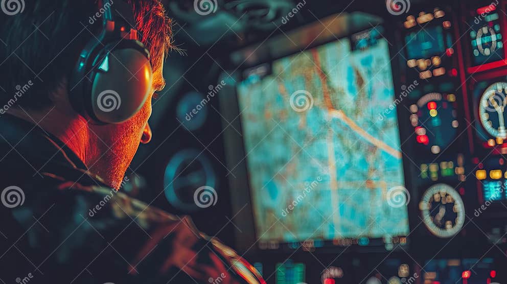 Co-pilot Observing Flight Path on Digital Map in Cockpit Environment ...