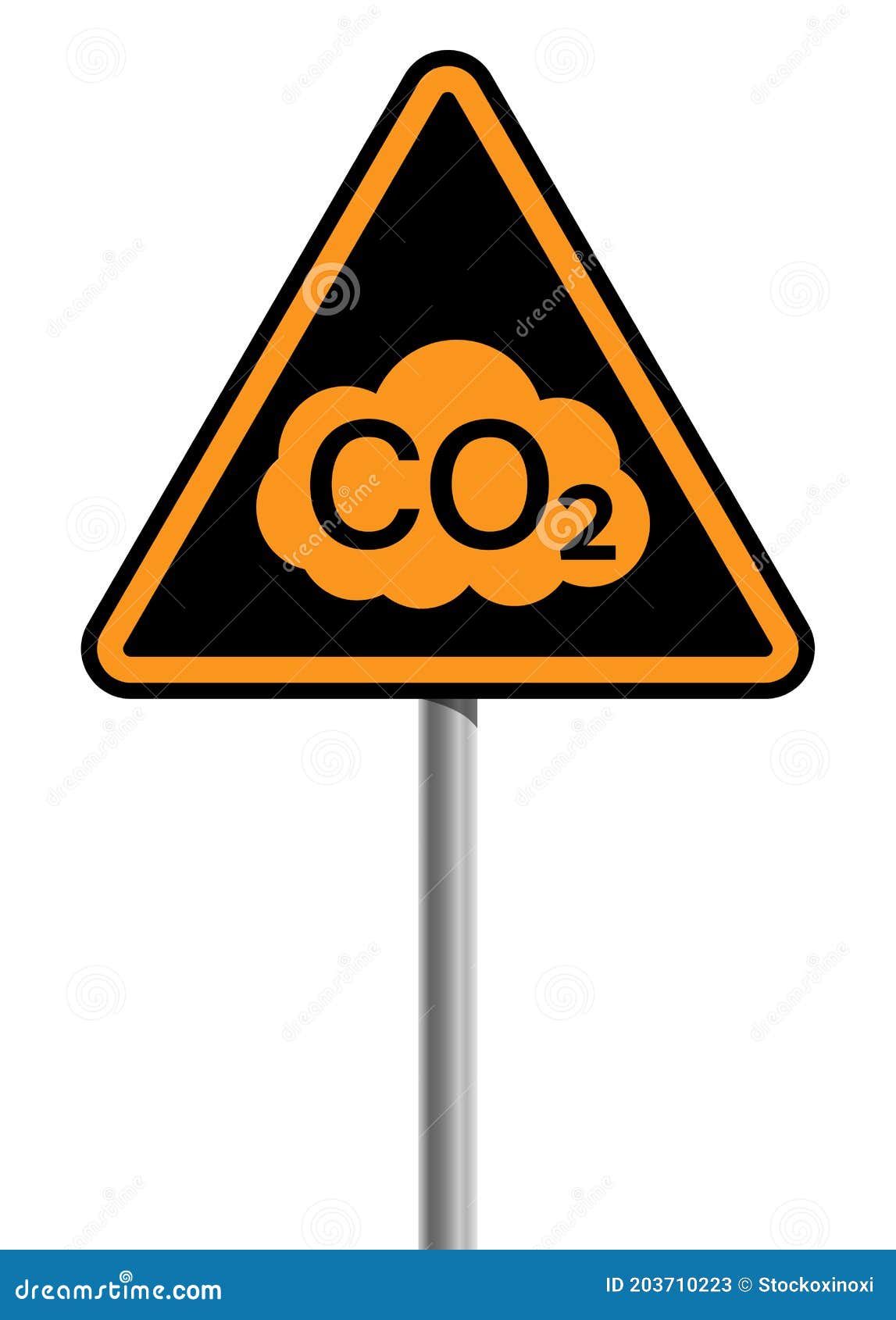 CO2 Pollution Warning Sign Orange Black Cloud Symbol Stock Vector ...