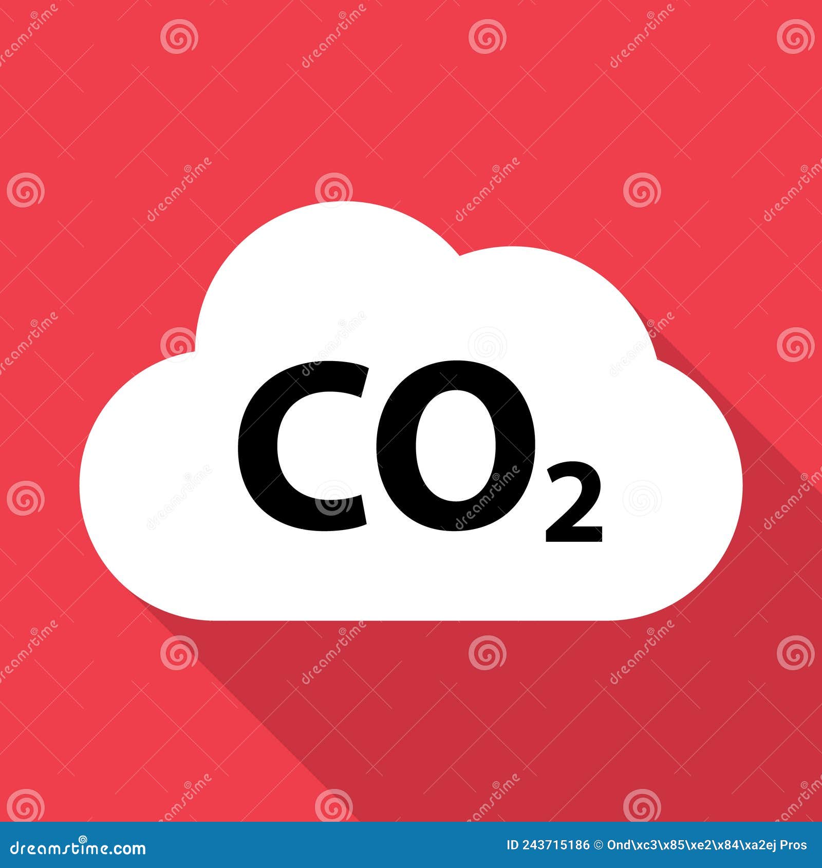 CO2 Reduce Cloud Icon Shadow, Clean Global Emission, Environment Eco ...