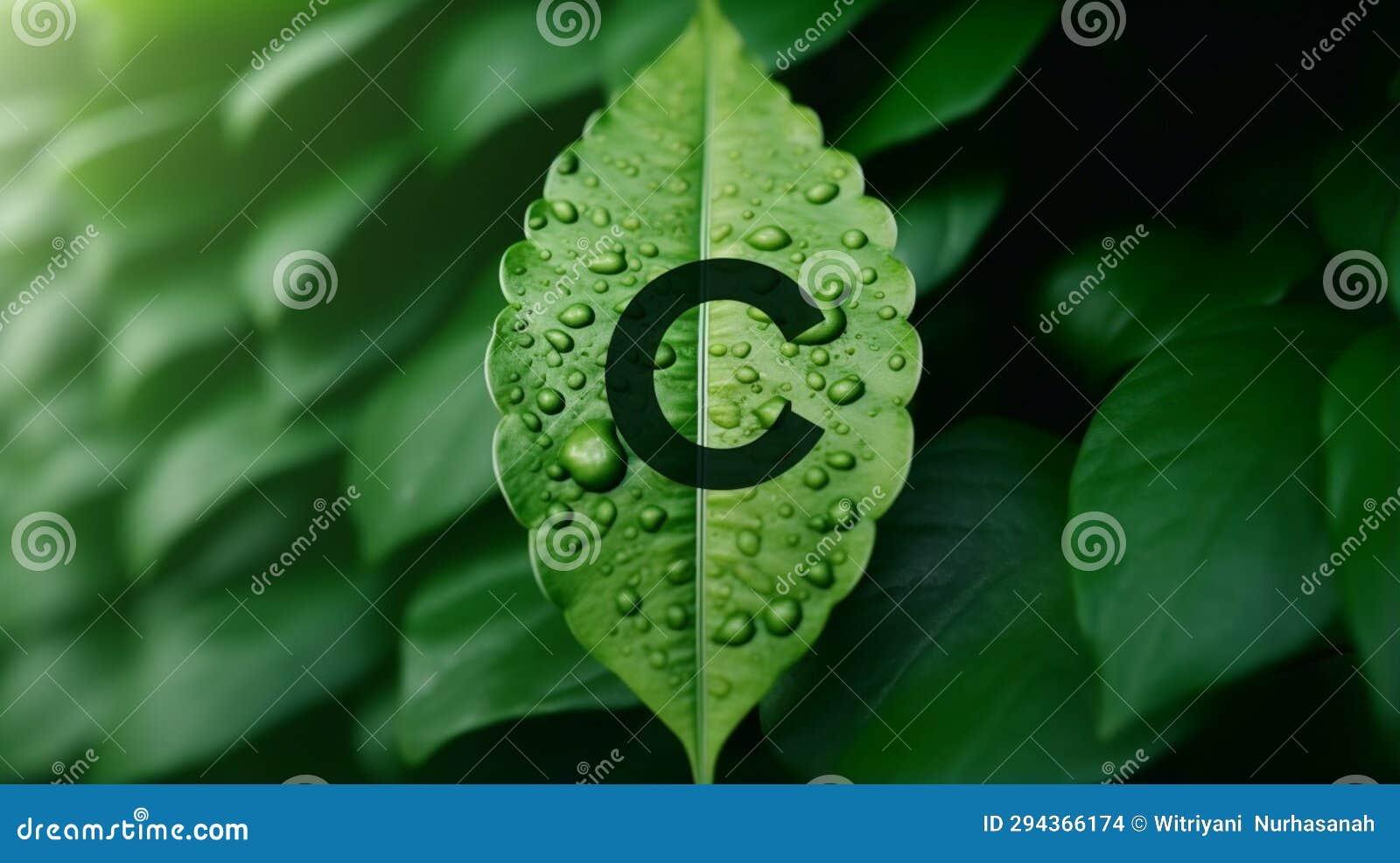 CO2 Reducing Icon on Green Leaf with Water Droplet for Decrease CO2. Generative Ai Stock ...