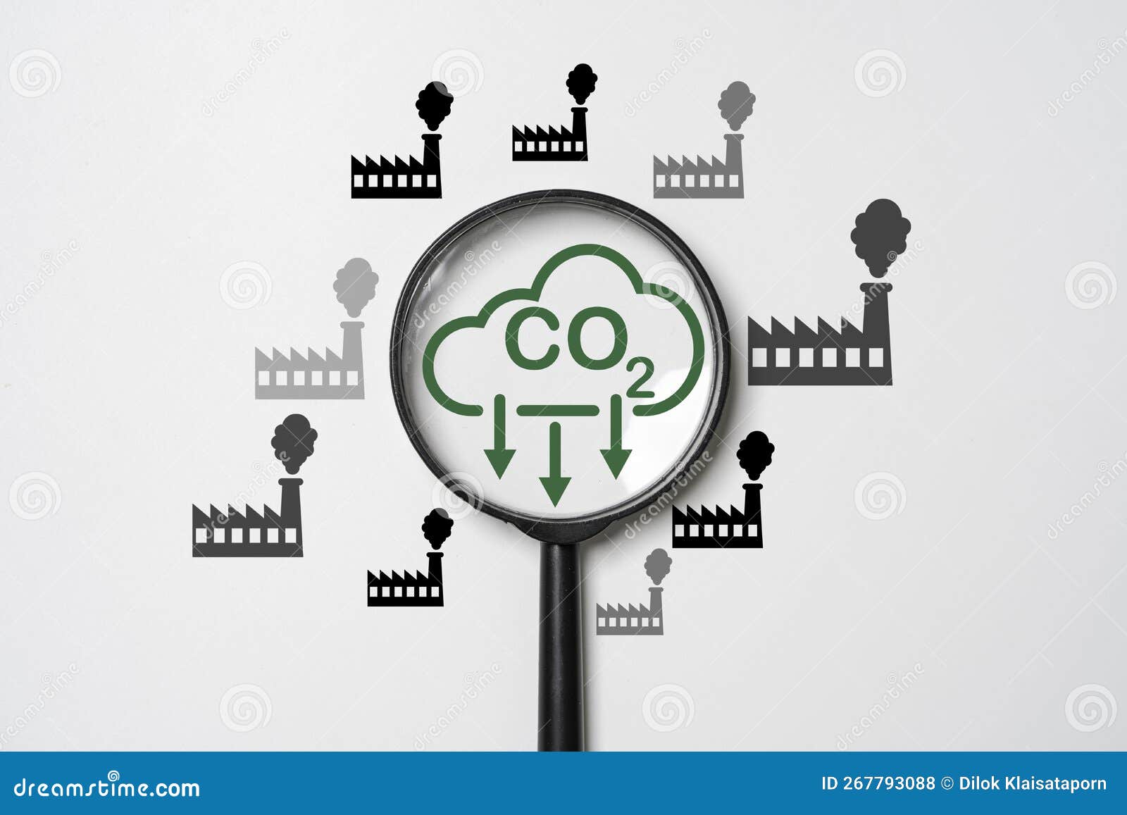 CO2 Reducing Icon On Green Torn Paper For Decrease CO2 , Carbon ...