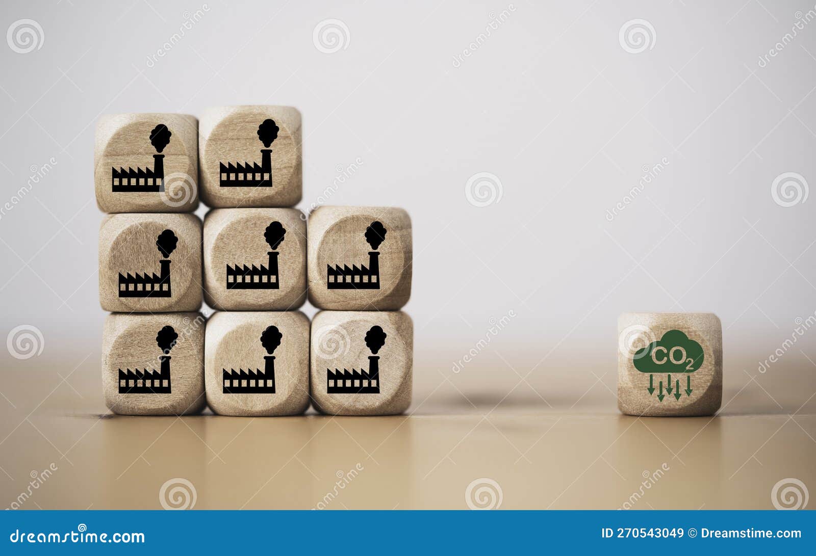 CO2 Reducing Icon Move Out From Pollution Factory For Decrease CO2 ...